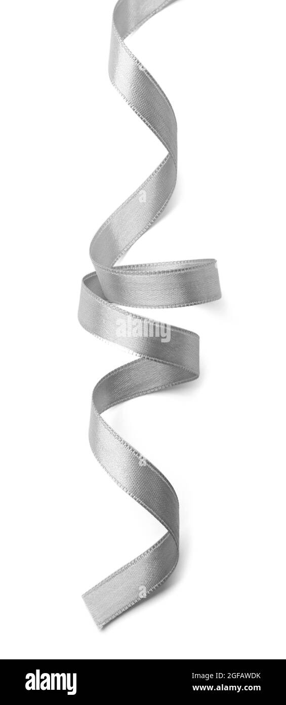 Grey ribbon on a white background Stock Photo - Alamy