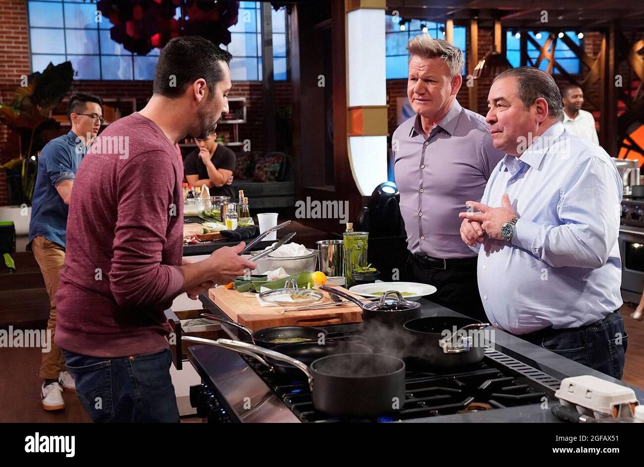 MASTERCHEF, from left: contestant, chef/judge Gordon Ramsay, guest ...