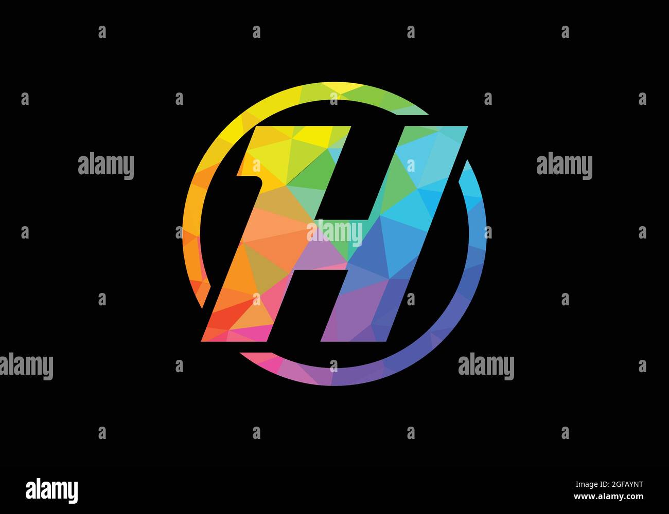 Colorful Initial letter H logo design in a circle. Modern logo for ...