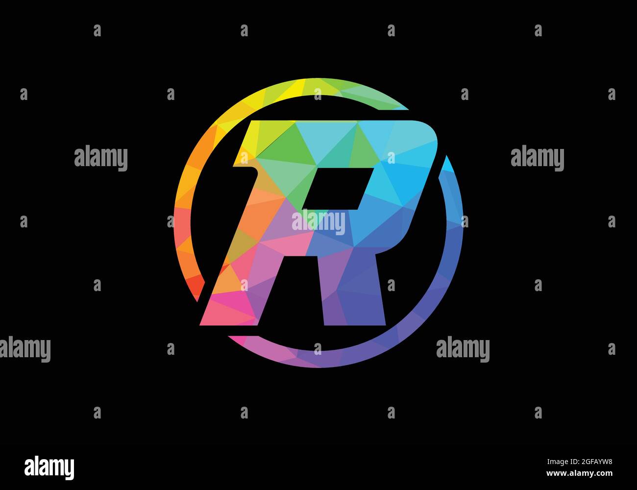 Colorful Initial letter R logo design in a circle. Modern logo for ...