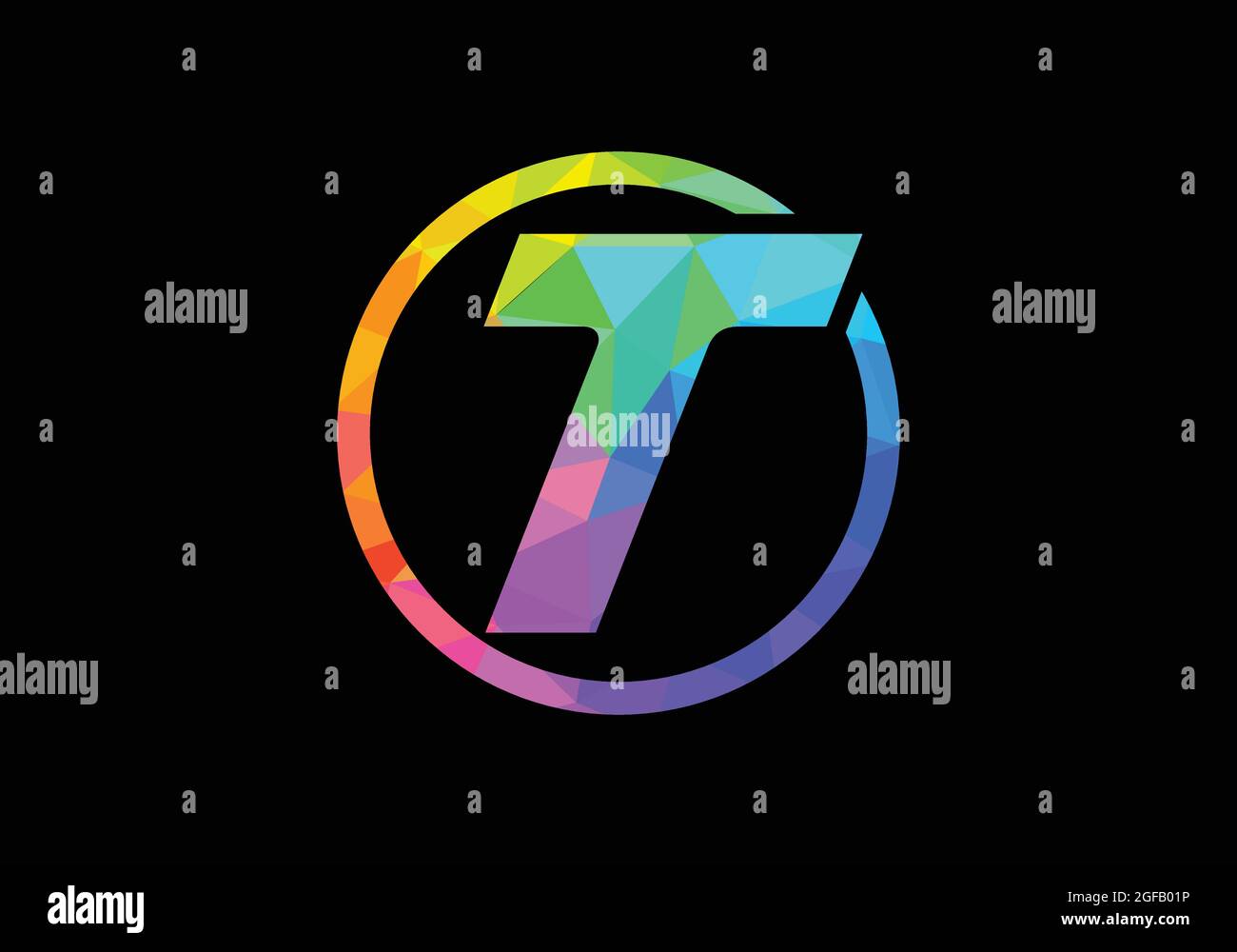 Colorful Initial letter T logo design in a circle. Modern logo for ...