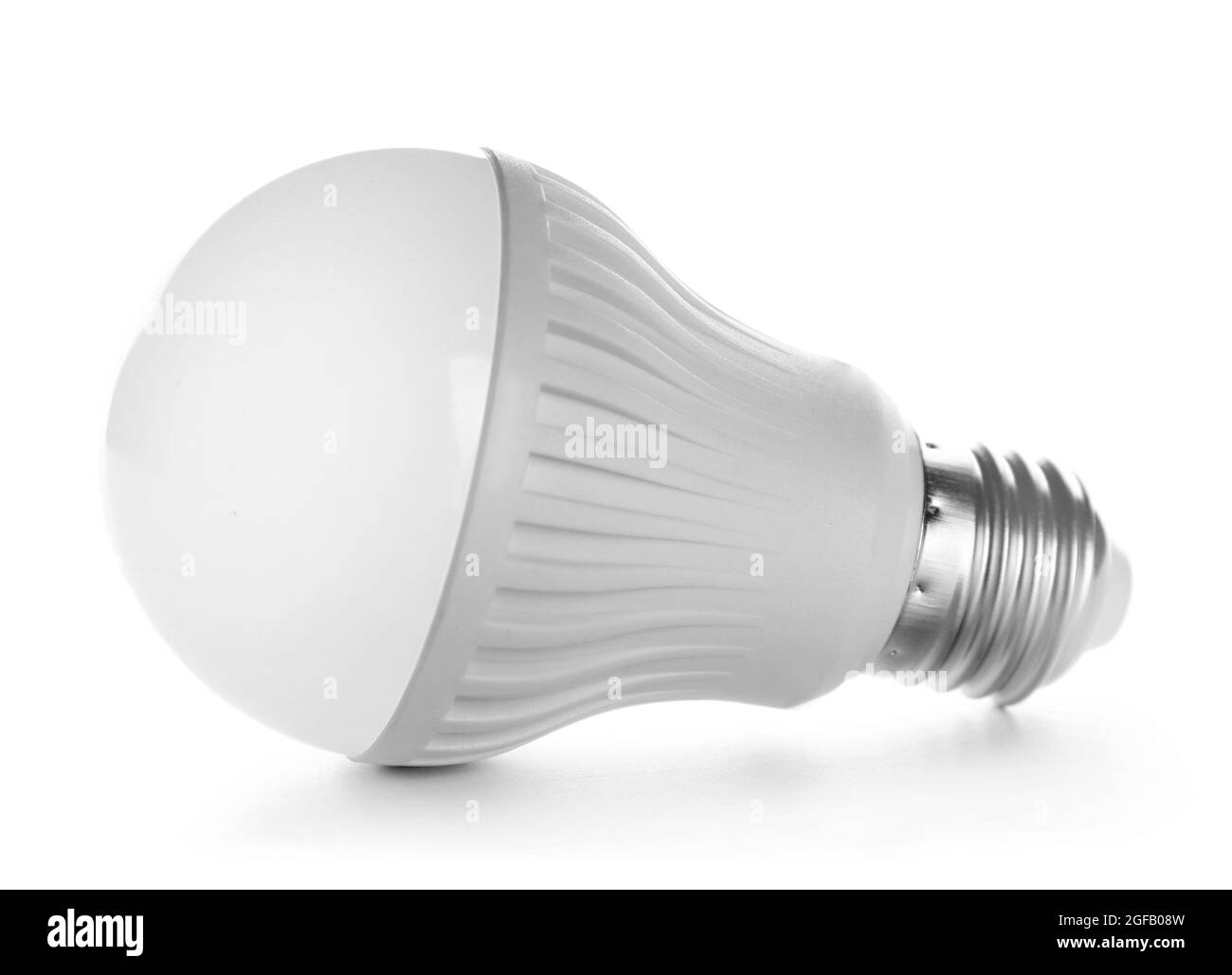 Led light bulb on white background Stock Photo - Alamy