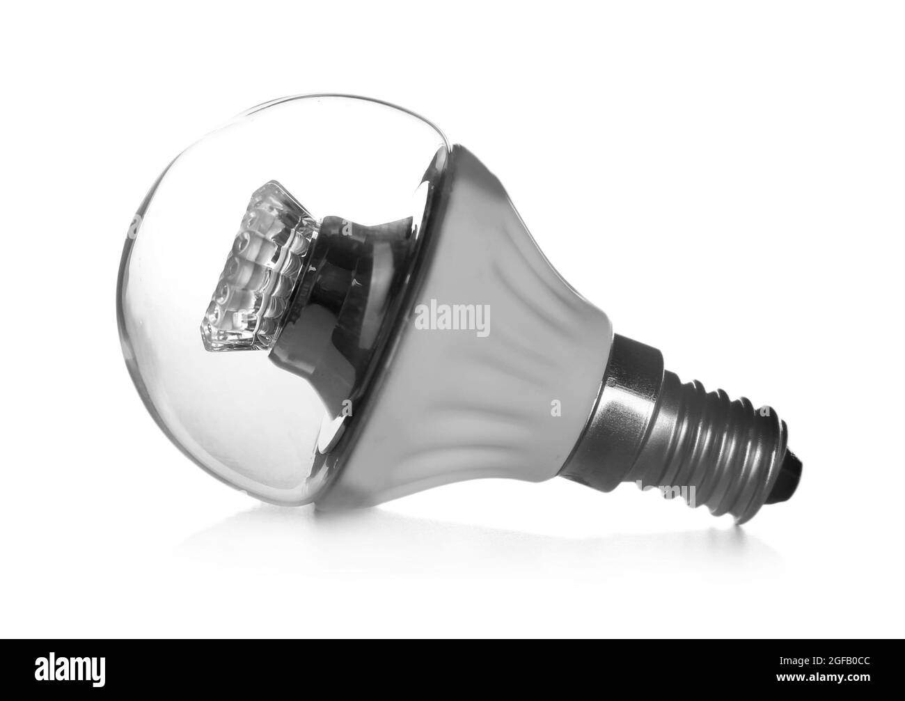 Led light bulb on white background Stock Photo - Alamy