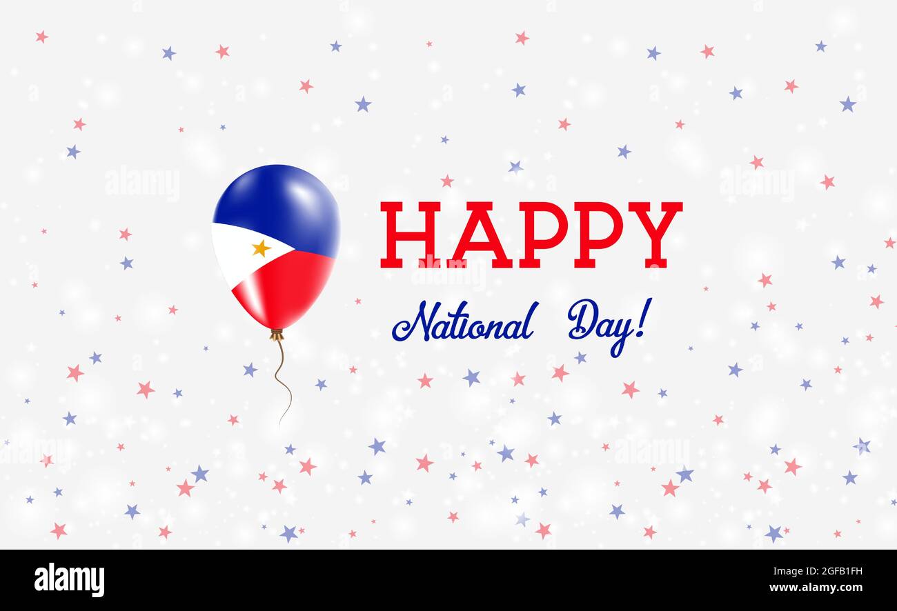 Philippines National Day patriotic poster. Flying Rubber Balloon in ...
