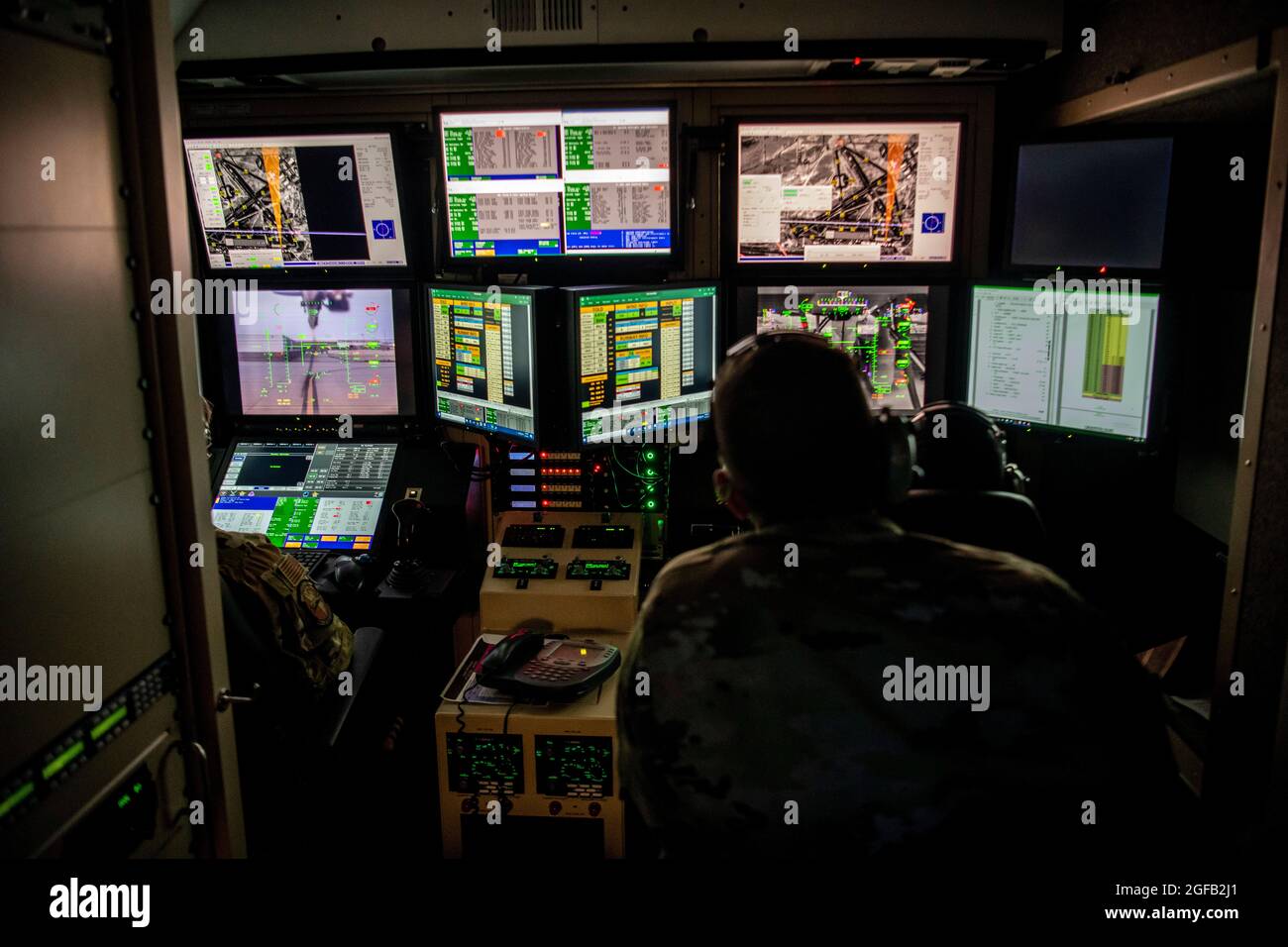 Aircrew from the 489th Attack Squadron perform preflight safety checks ...