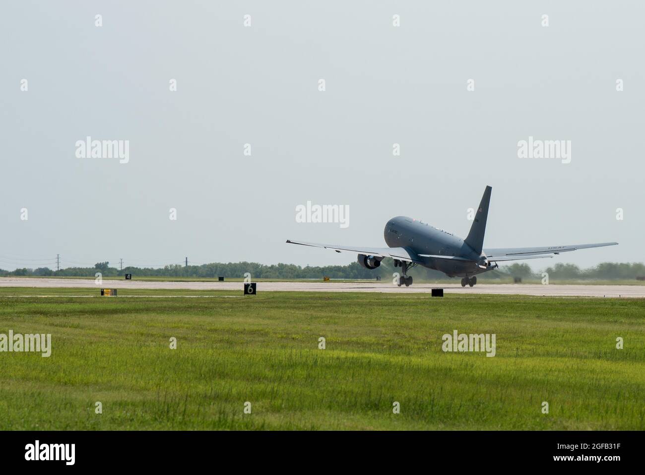 A KC-46A Pegasus takes off from McConnell Air Force Base, Kansas, in ...