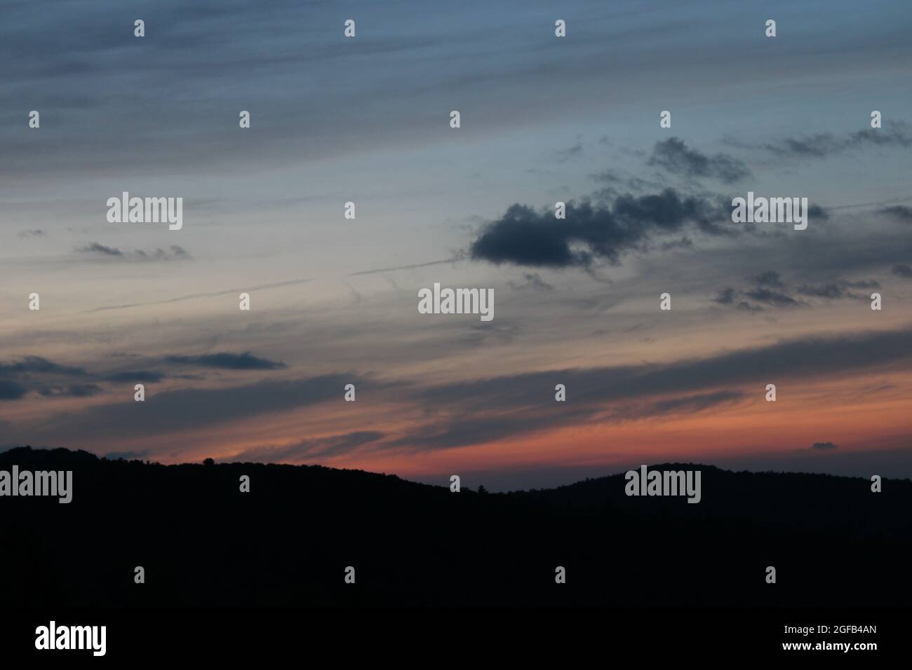 Post-Sunset Colors over the Vermont Green Mountains Stock Photo - Alamy