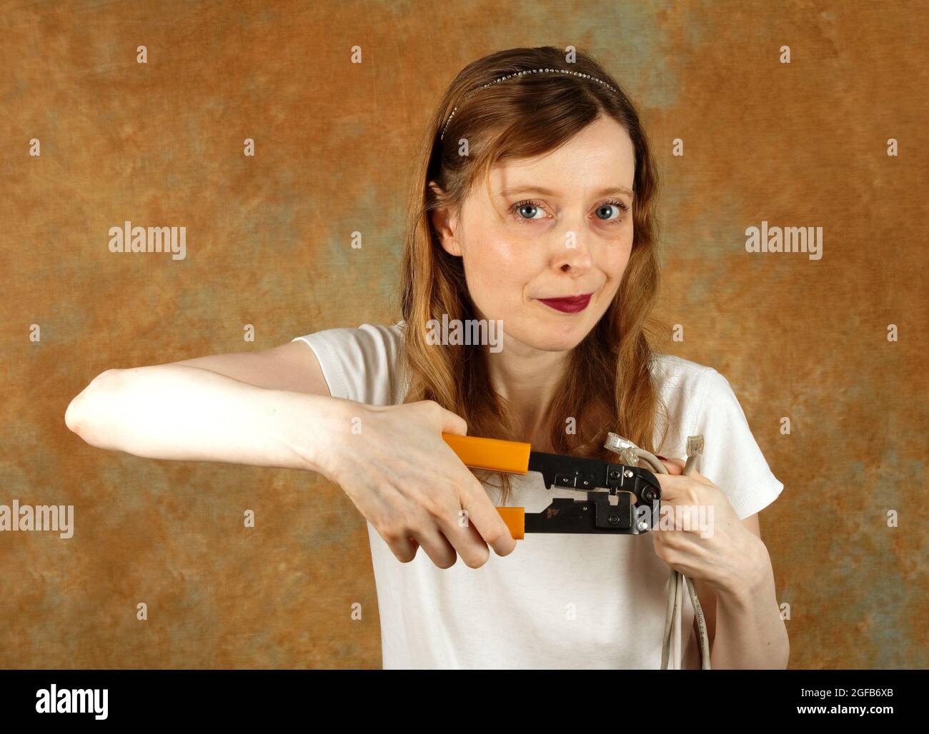 Crimping tool cable computer network hi-res stock photography and ...