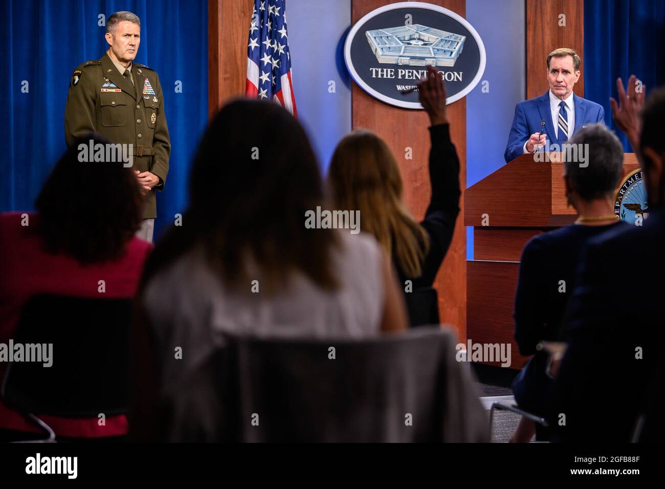Pentagon Press Secretary John F. Kirby holds a press briefing with Army ...
