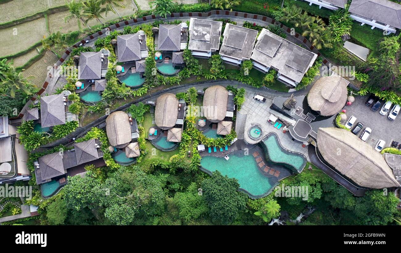 Aerial view hotel Resort in Ubud is one of the luxury resorts in Ubud ...