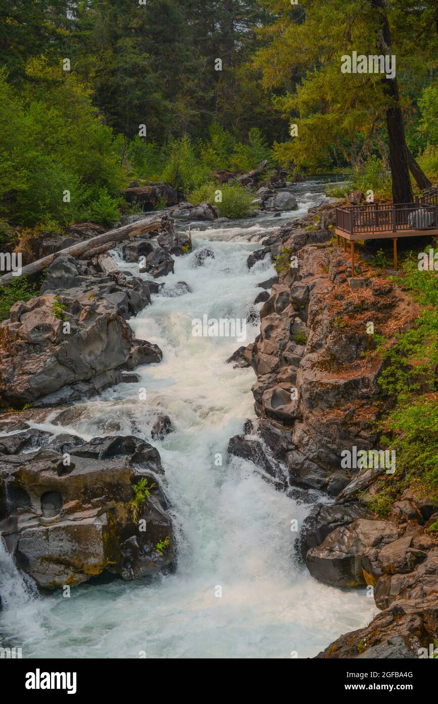 Waterfalls of the Rogue River in Crater Lake National Park. In the ...