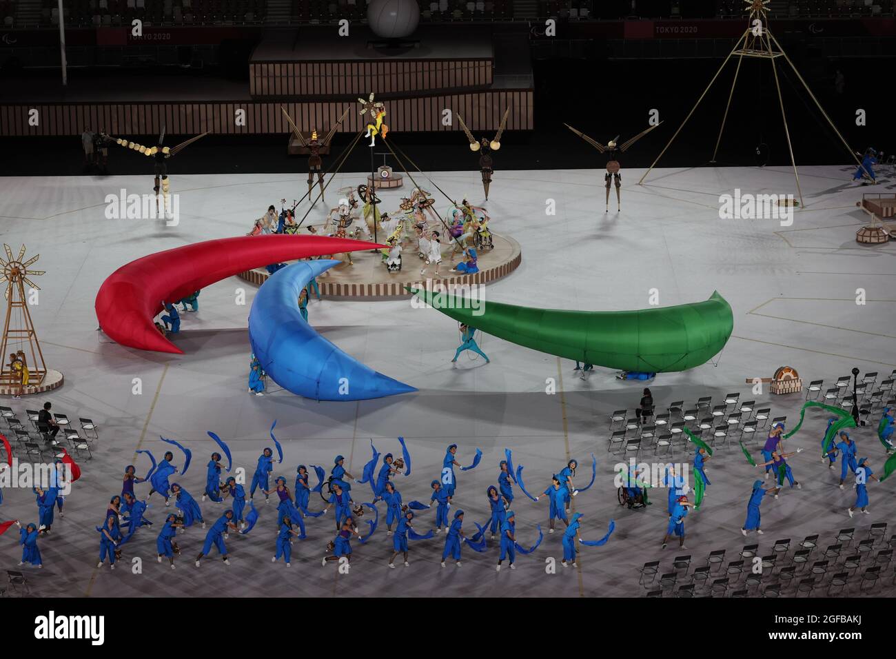 The paralympic Symbol "Theree Agitos", AUGUST 24, 2021 : Tokyo 2020 ...