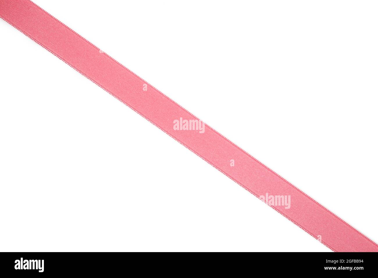 Pink ribbon on white background Stock Photo - Alamy