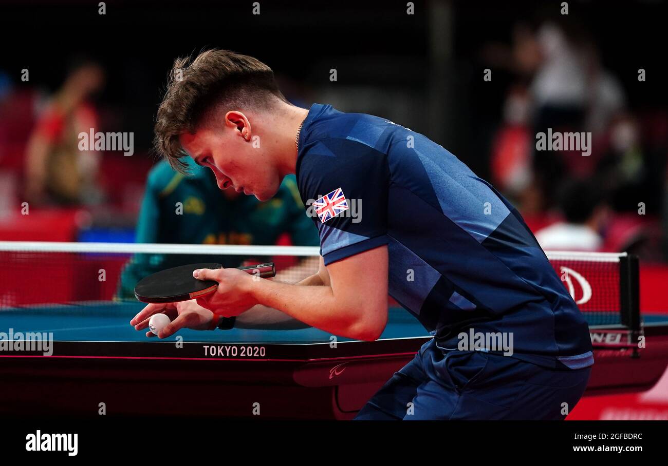 Great Britain's Joshua Stacey in action in the Men's Singles Class 9 ...