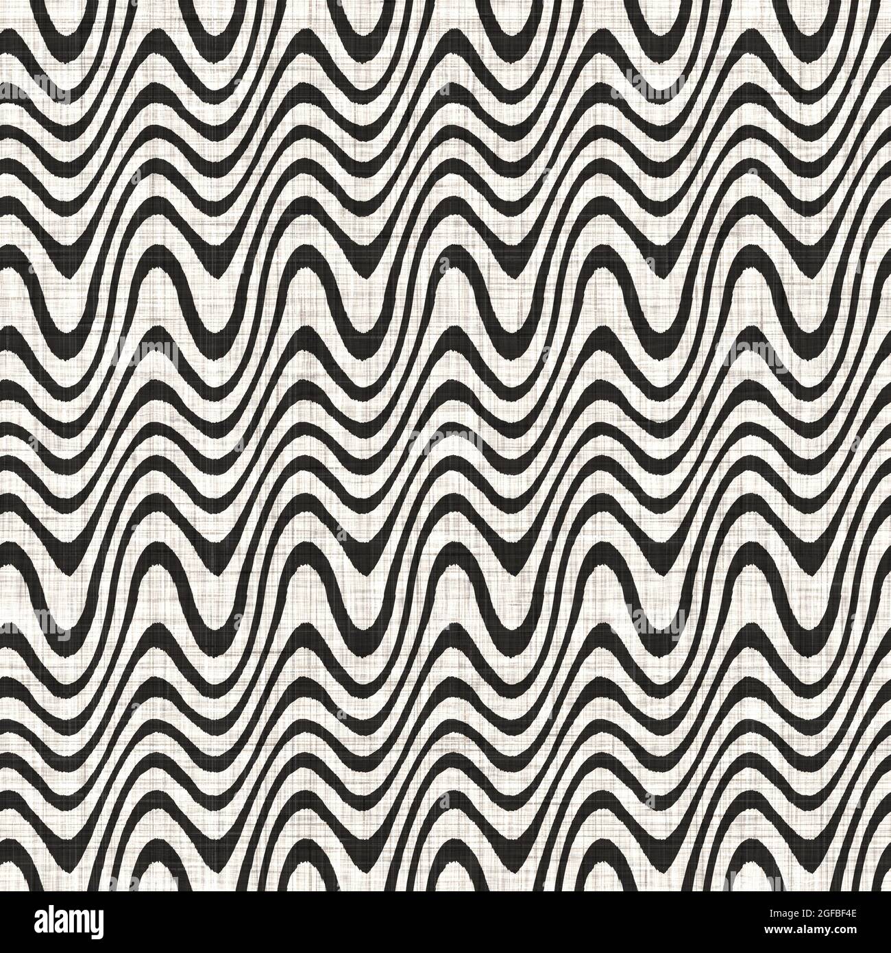 Seamless black white woven cloth stripe linen texture. Two tone ...