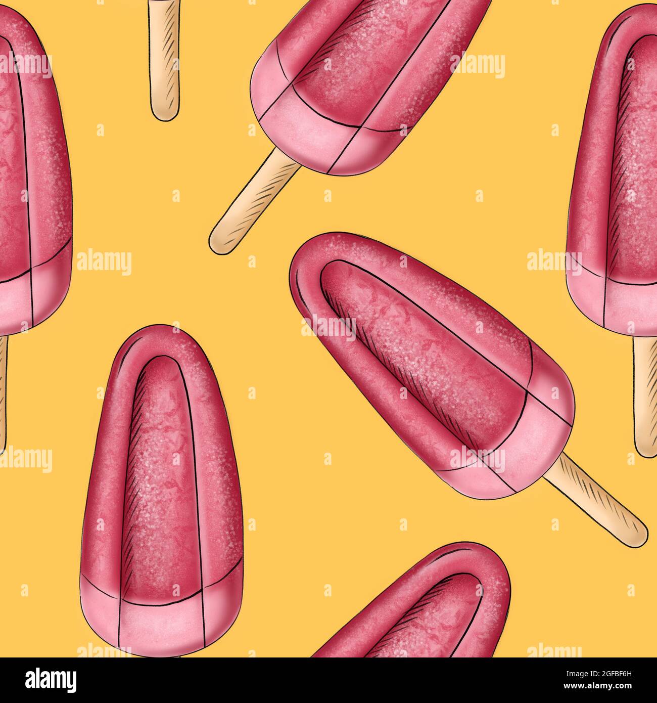 Illustration digital drawing ice cream seamless pattern of different ...