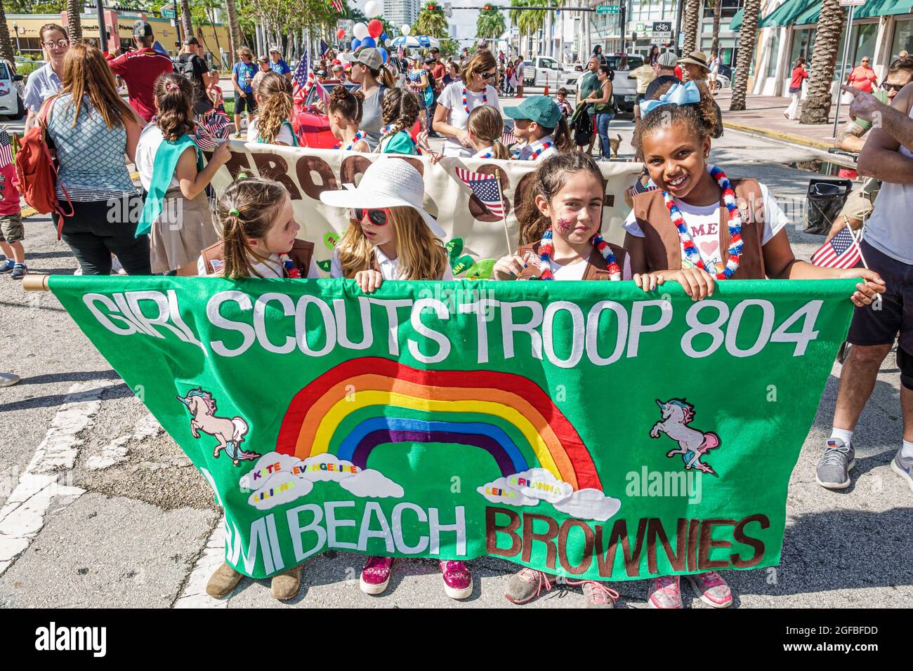 Girl scouts troop marching banner hi-res stock photography and images ...