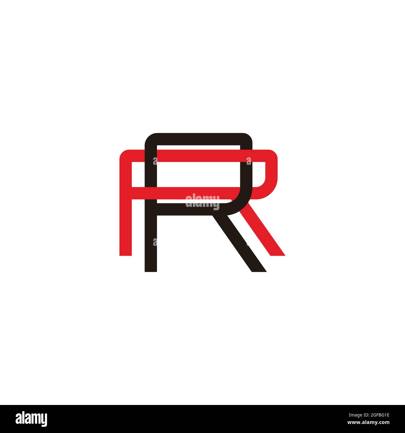 letter rr simple linked geometric colorful logo vector Stock Vector ...