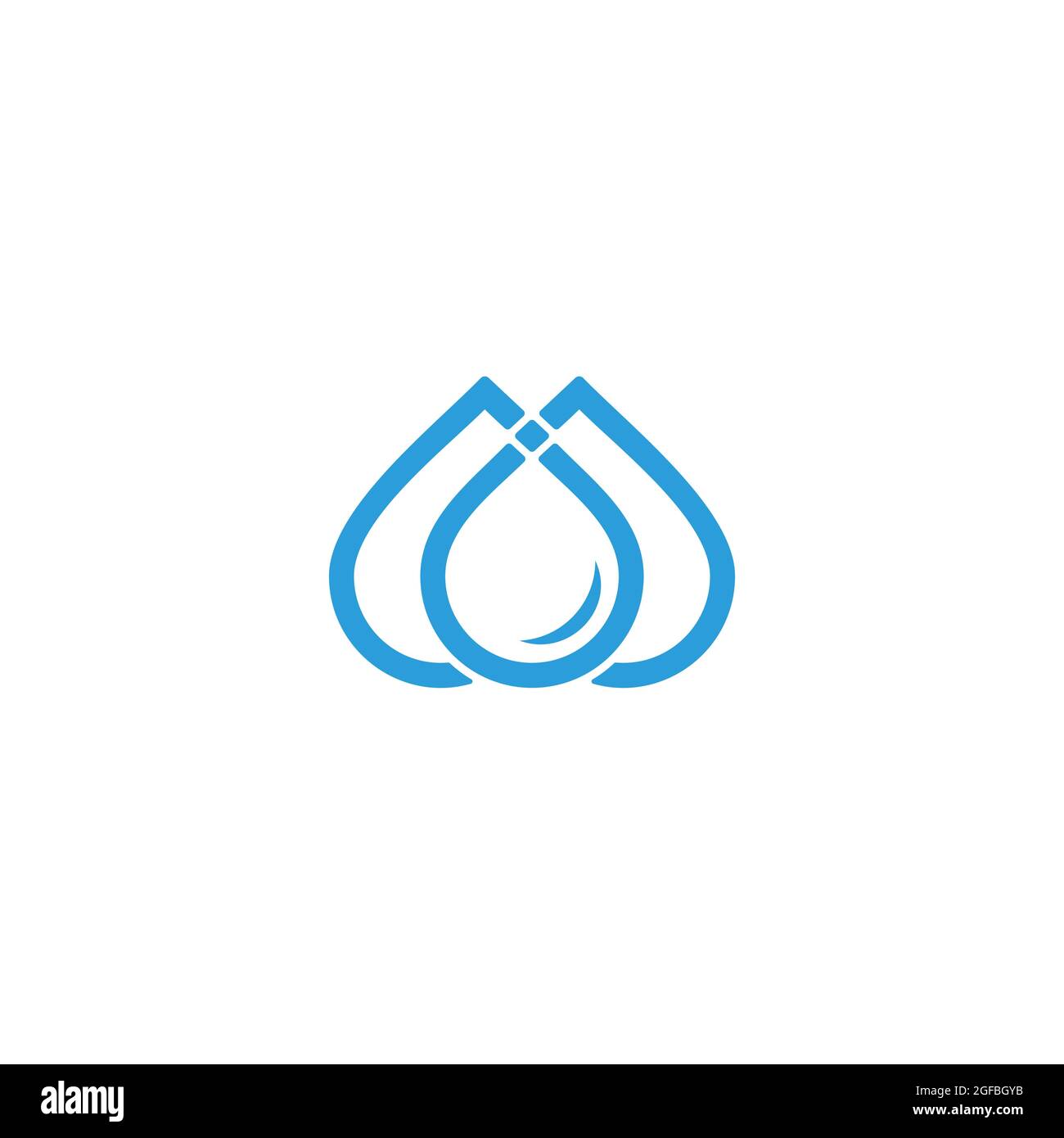 simple geometric line drop water geometric line logo vector Stock ...