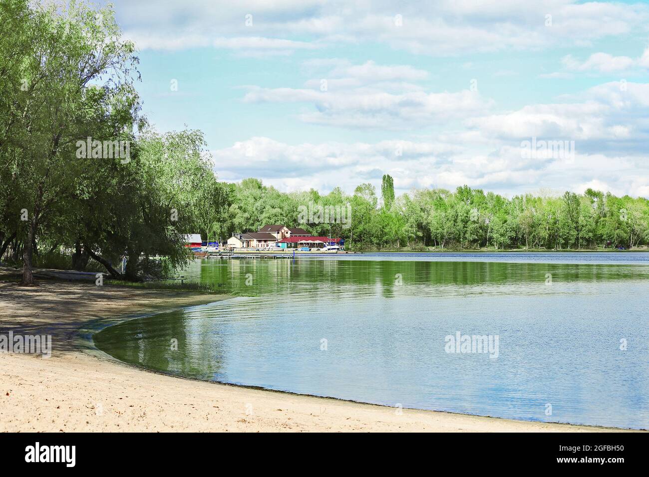 Beautiful pond in the park Stock Photo - Alamy