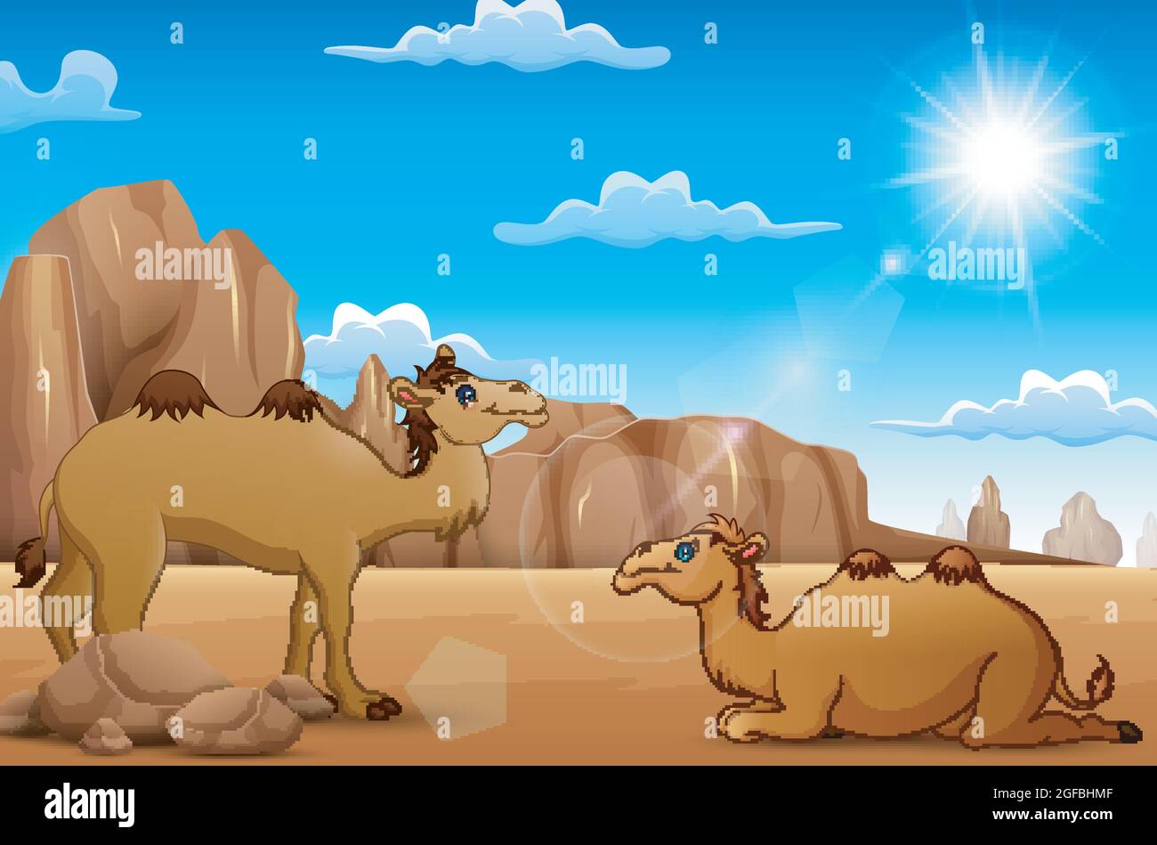 Cartoon Camels living in the desert Stock Vector Image & Art - Alamy