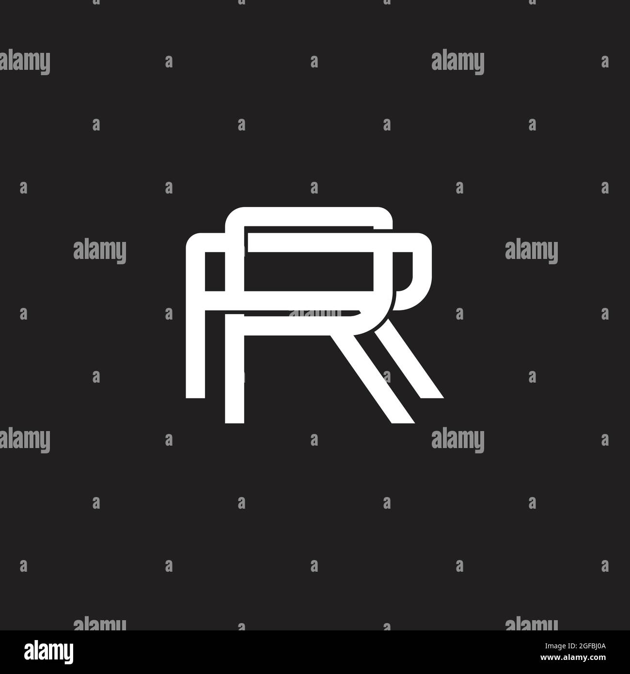 letter rr simple overlap line flat 3d logo vector Stock Vector Image ...