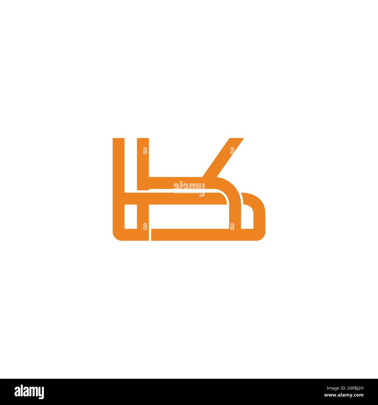 letter kb simple geometric linked line 3d flat logo vector Stock Vector ...