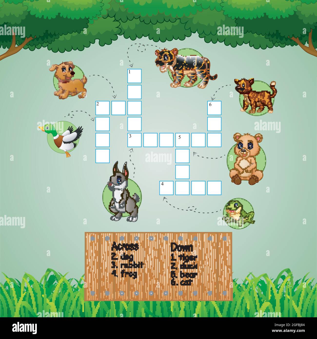 Animal crossword puzzles for kids games Stock Vector Image & Art - Alamy