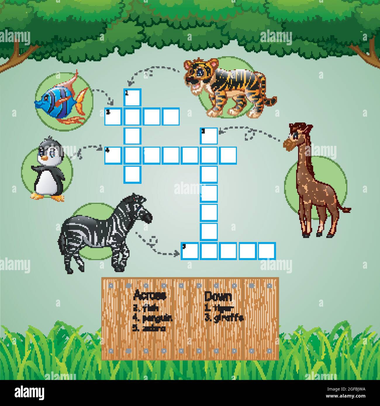 Animal crossword puzzles for kids games Stock Vector Image & Art - Alamy