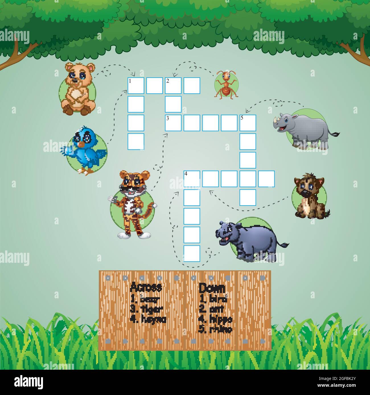 Animal crossword puzzles for kids games Stock Vector Image & Art - Alamy