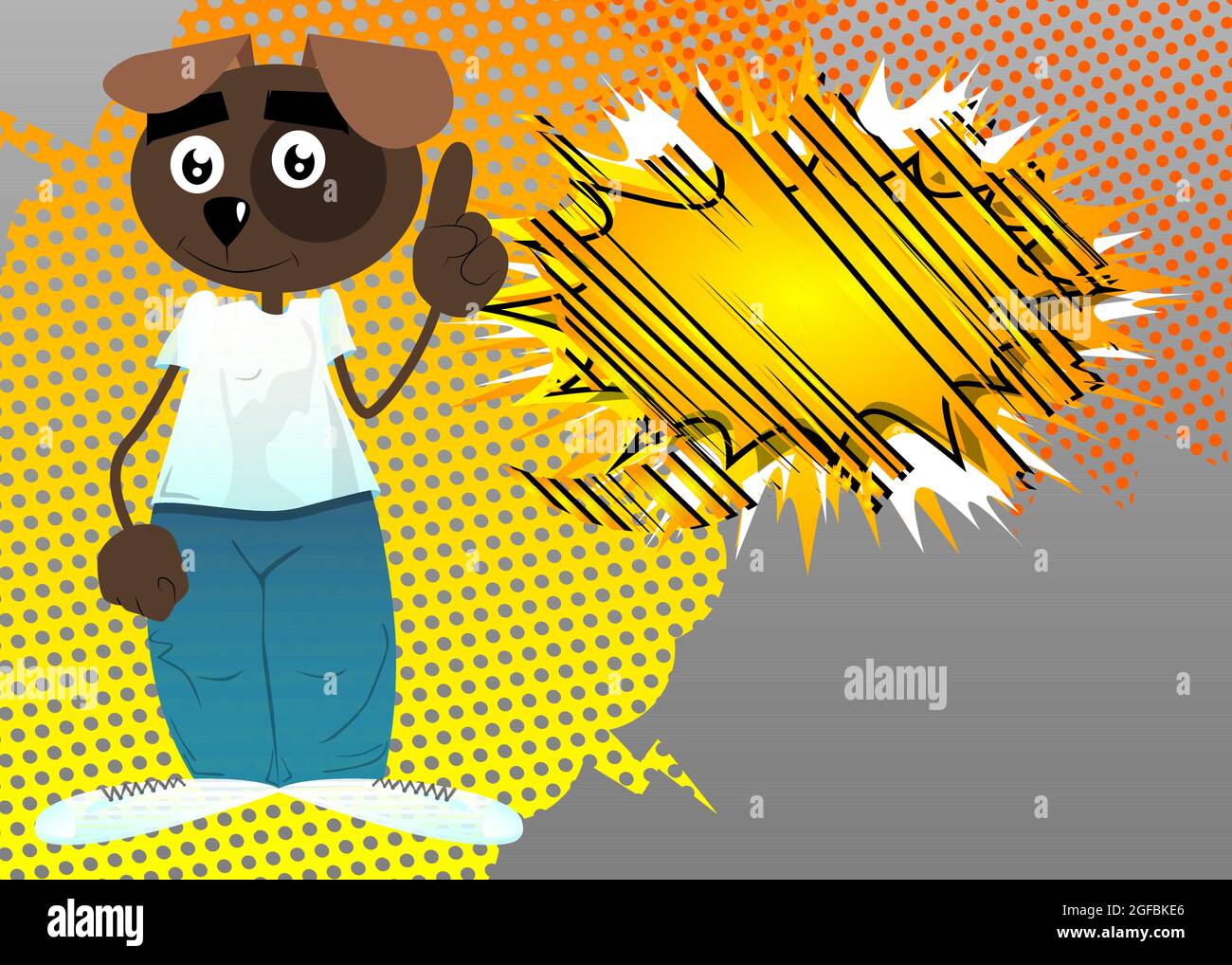 Funny cartoon dog making a point. Vector illustration Stock Vector ...