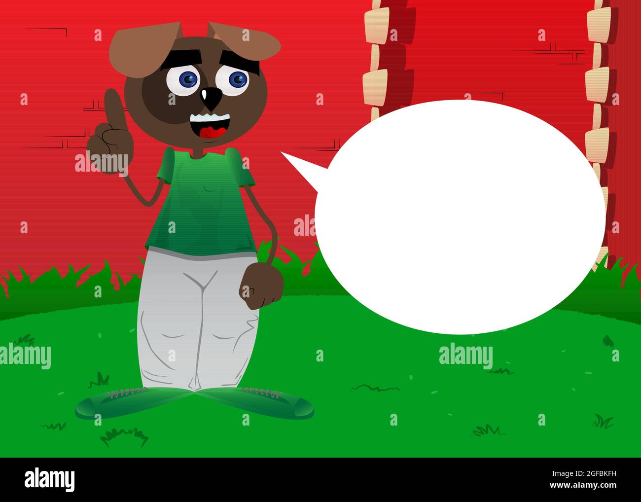 Funny cartoon dog making a point. Vector illustration Stock Vector ...