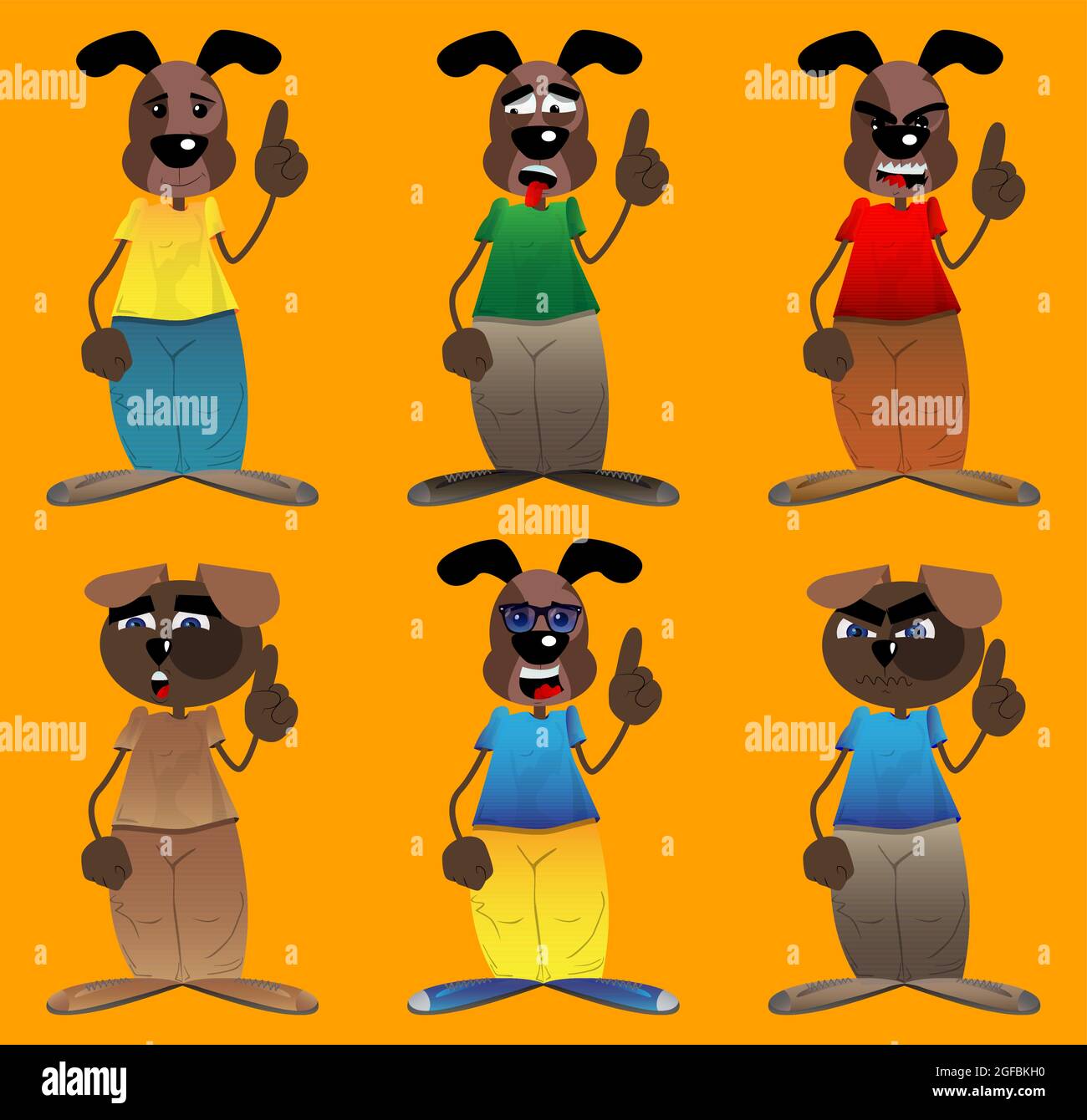 Funny cartoon dog making a point. Vector illustration Stock Vector ...