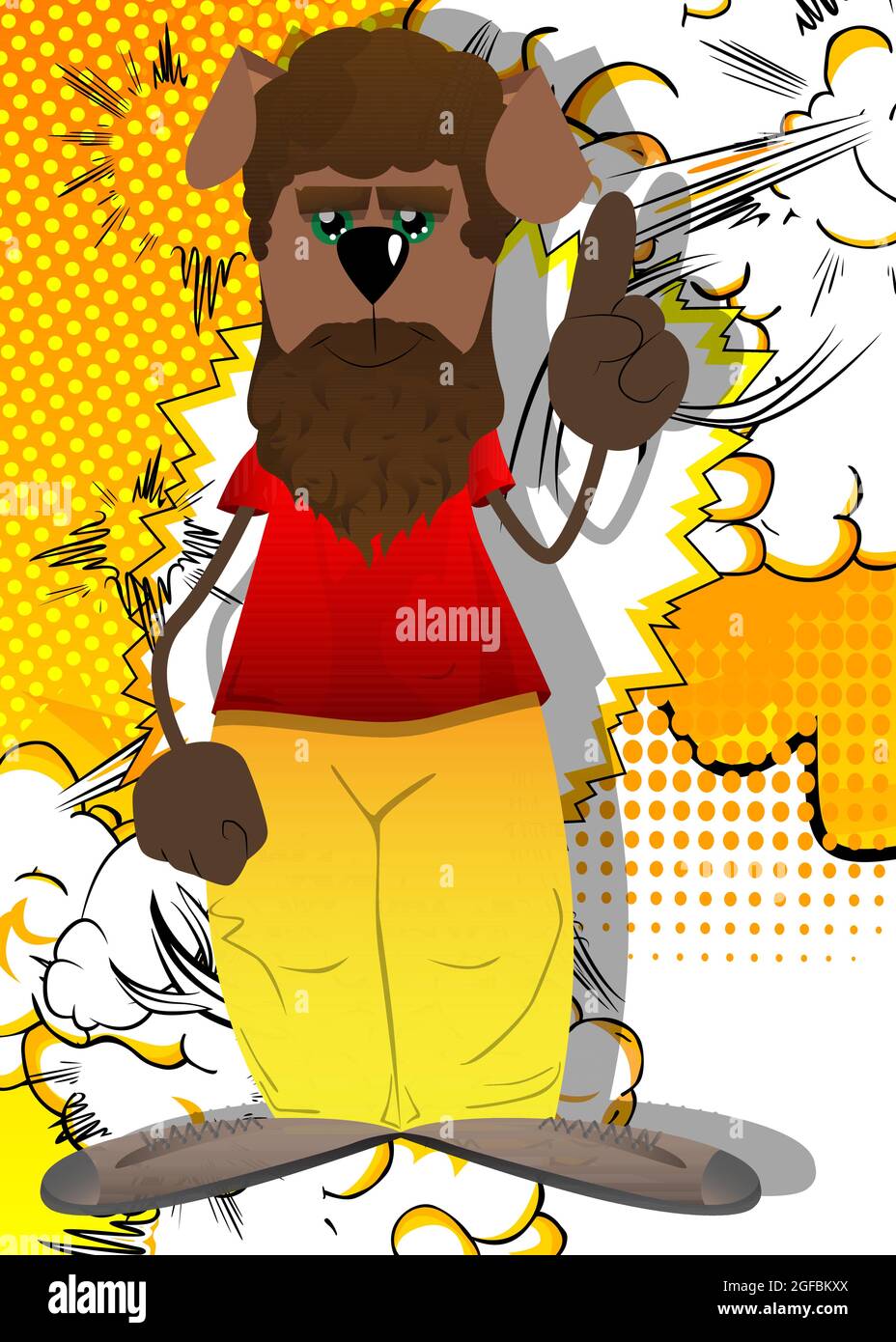 Funny cartoon dog making a point. Vector illustration Stock Vector ...