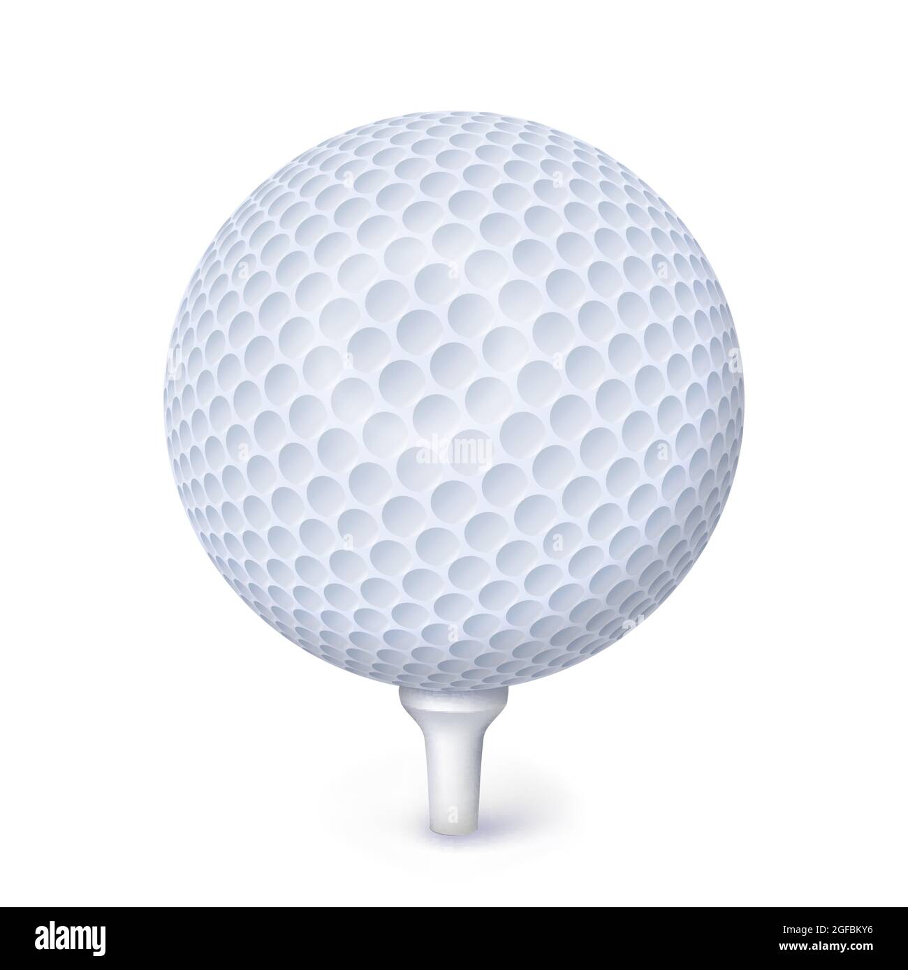 Realistic golf ball on stand isolated on white Stock Vector Image & Art ...