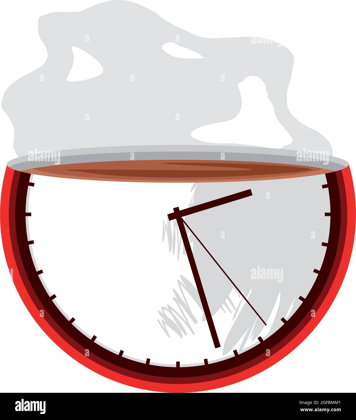 clock shaped coffee cup Stock Vector Image & Art - Alamy