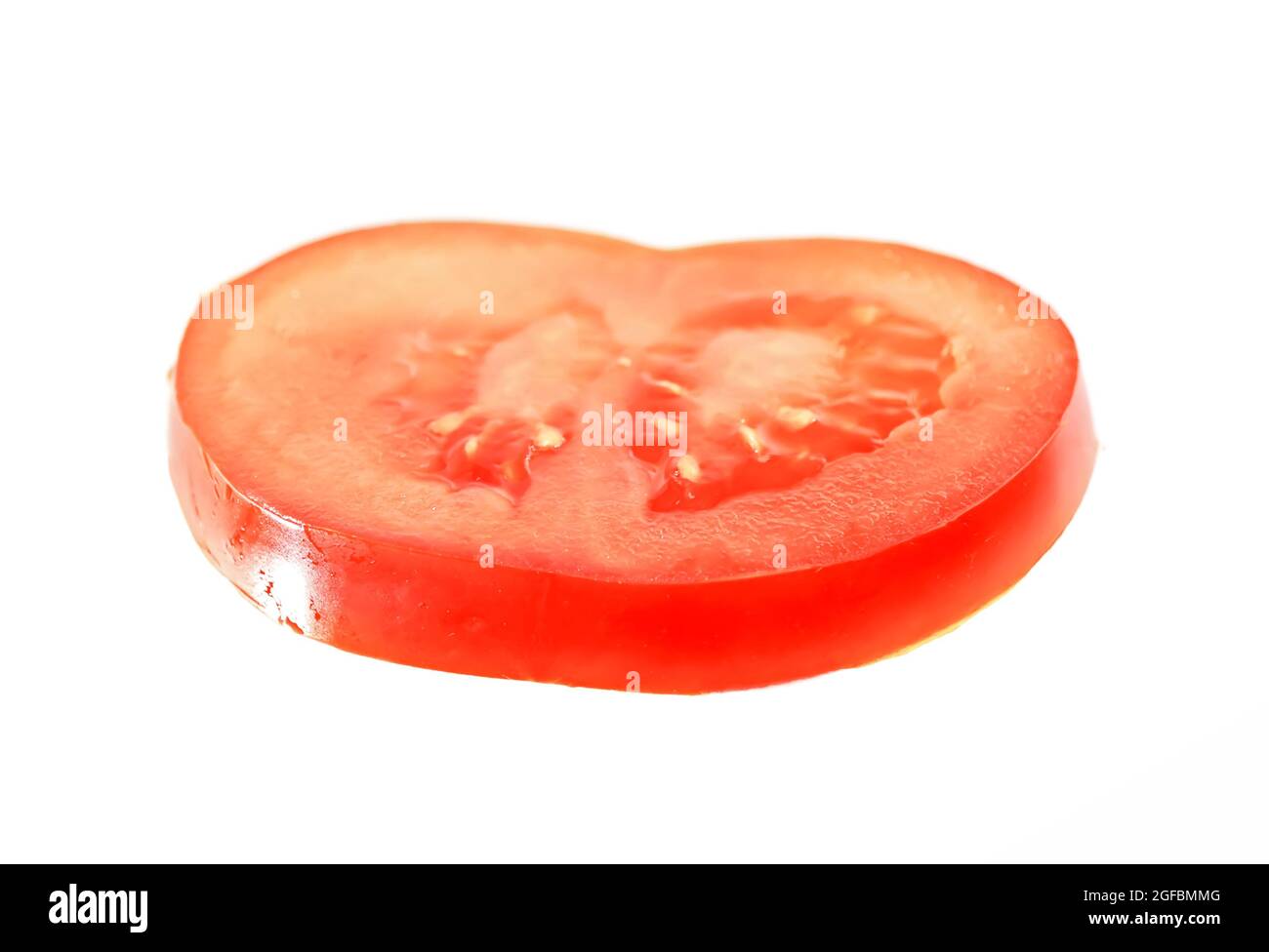 Fresh tomato slice on white background Stock Photo - Alamy
