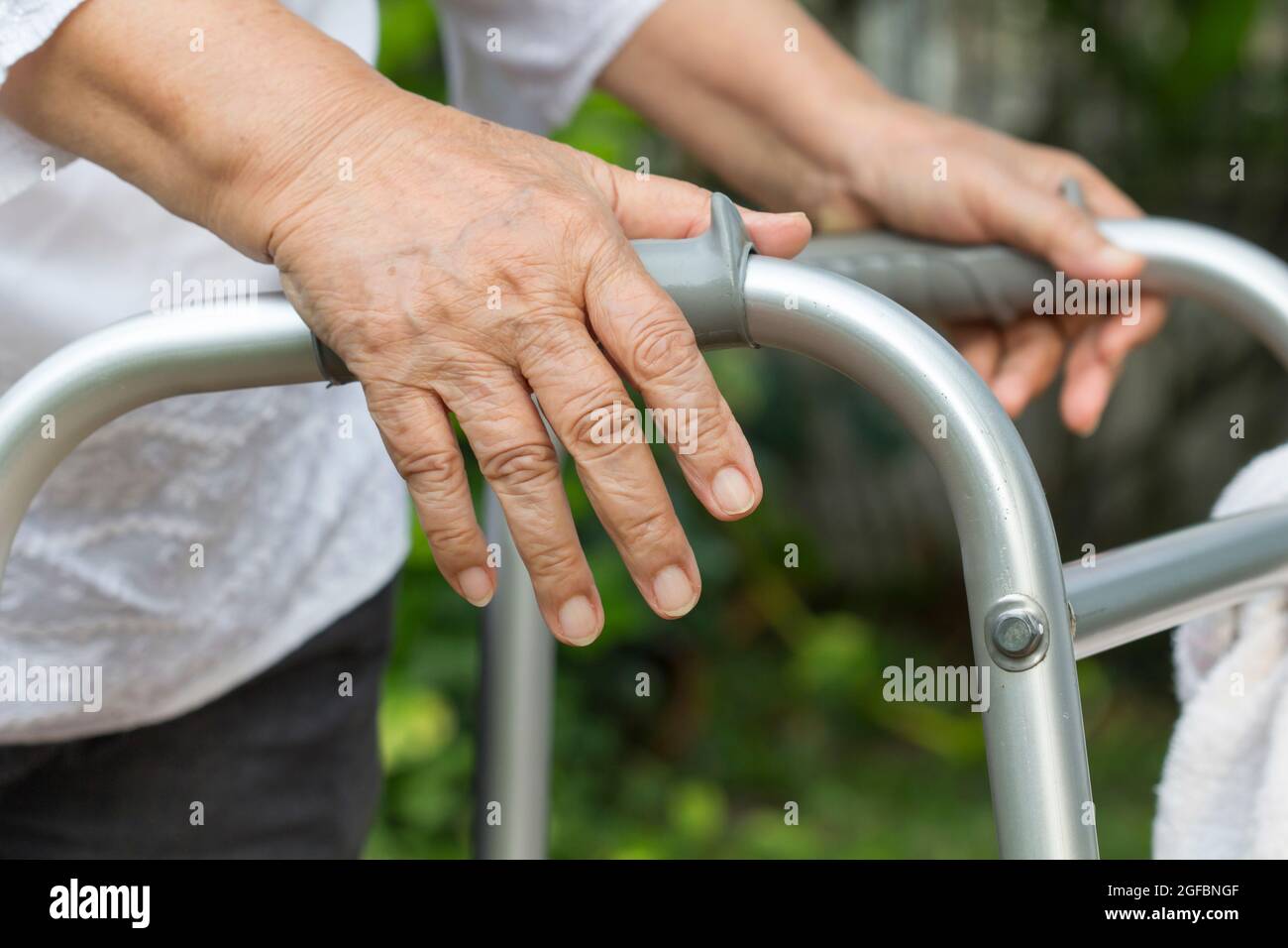 Using a mobility walker hi-res stock photography and images - Alamy