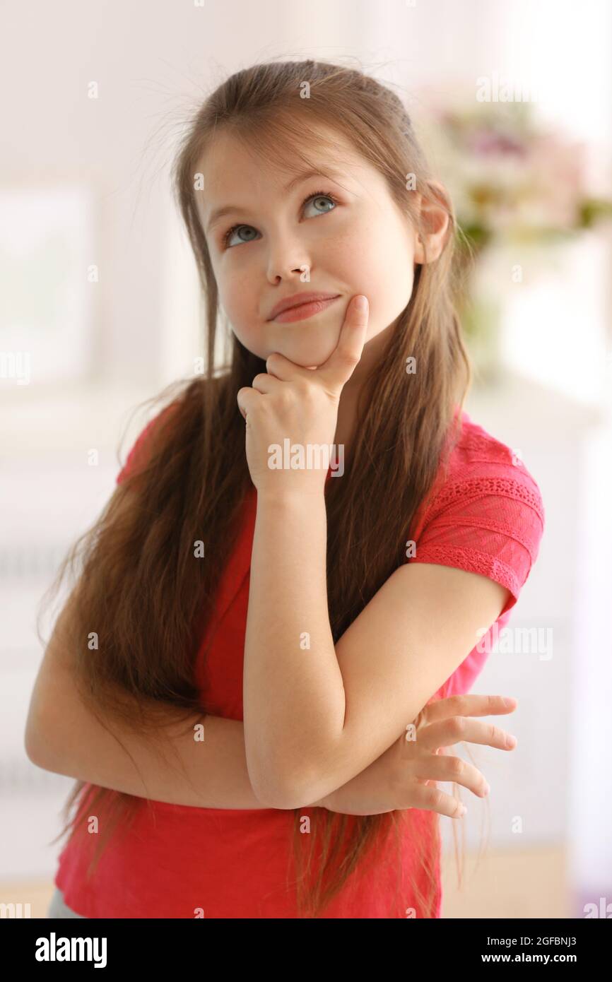 Portrait of cute small girl Stock Photo - Alamy