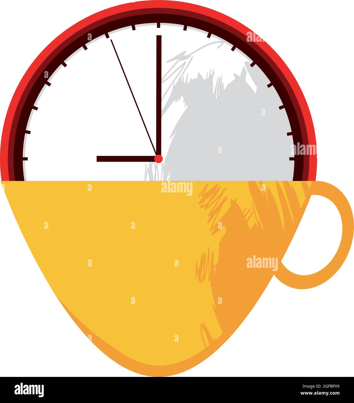 clock in coffee cup Stock Vector Image & Art - Alamy