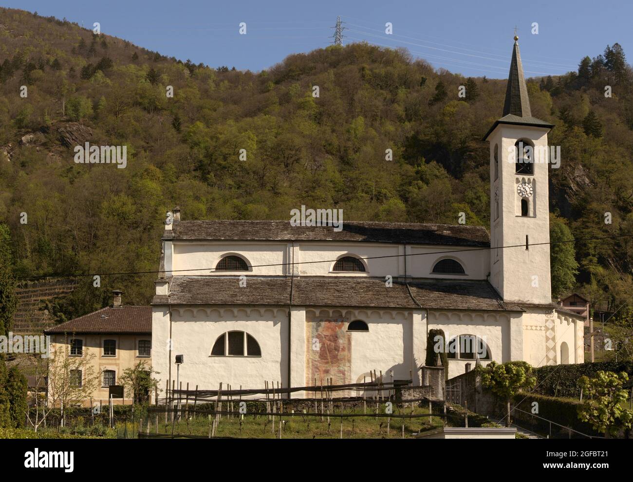 Chapel in Swiss village in the Italian Grisons Stock Photo - Alamy