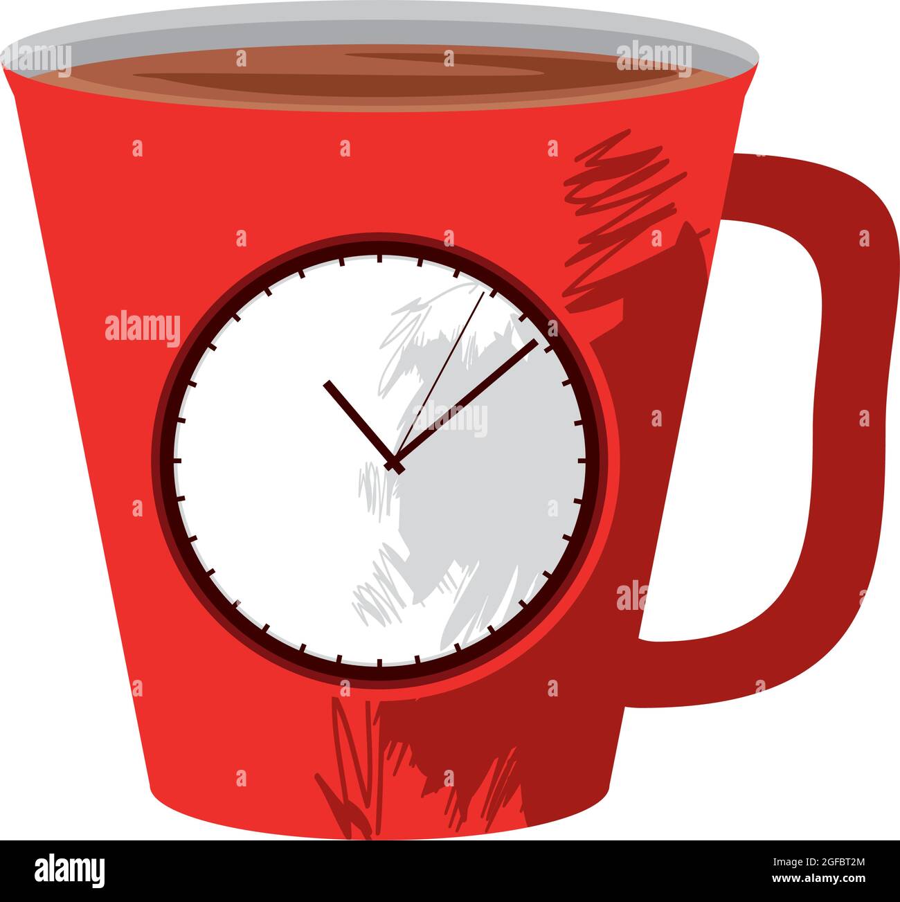 clock time on coffee cup Stock Vector Image & Art - Alamy
