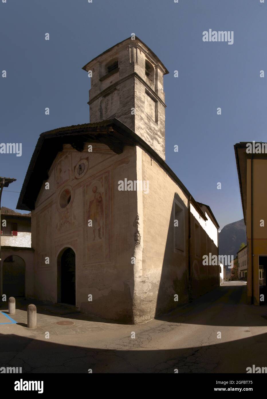 Chapel in Swiss village in the Italian Grisons Stock Photo - Alamy