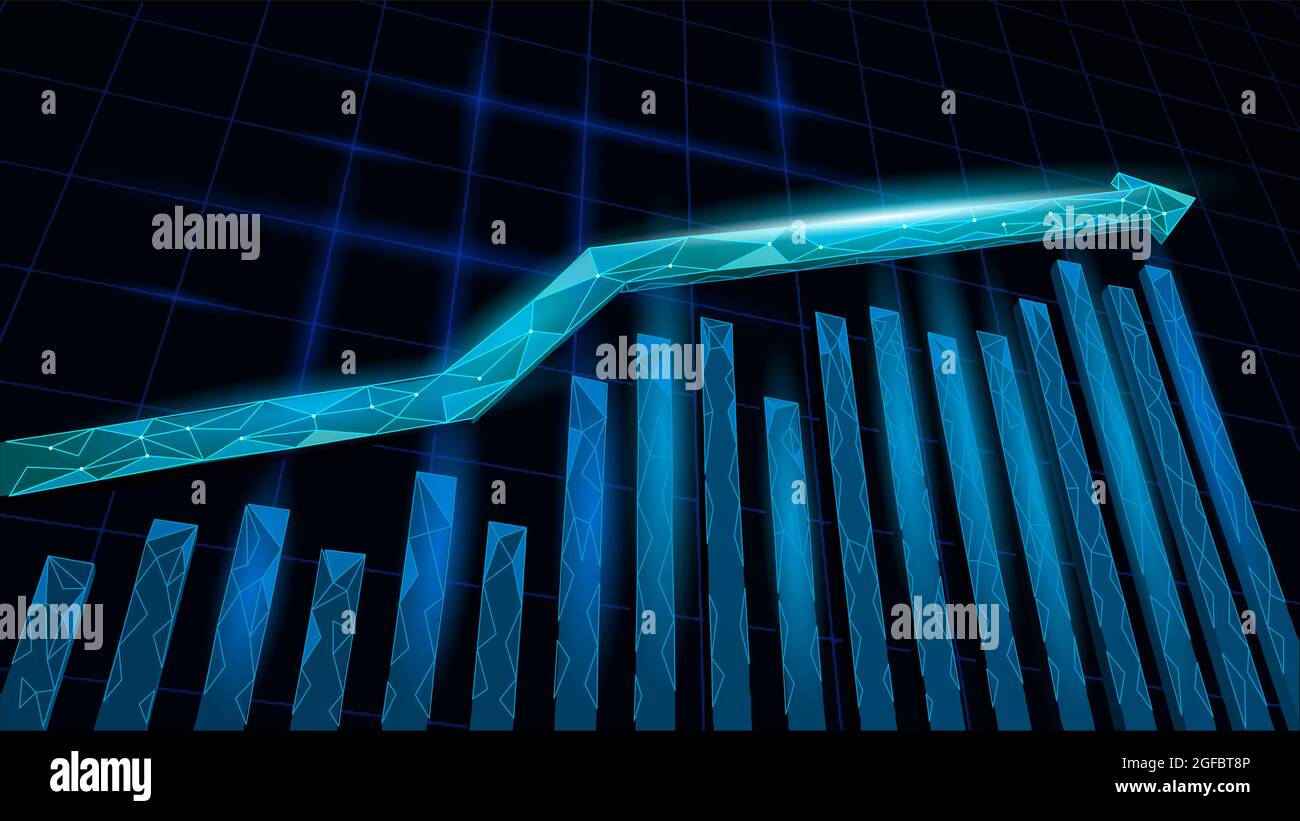 Abstract neutral business statistics chart growing graphs. Blue light ...