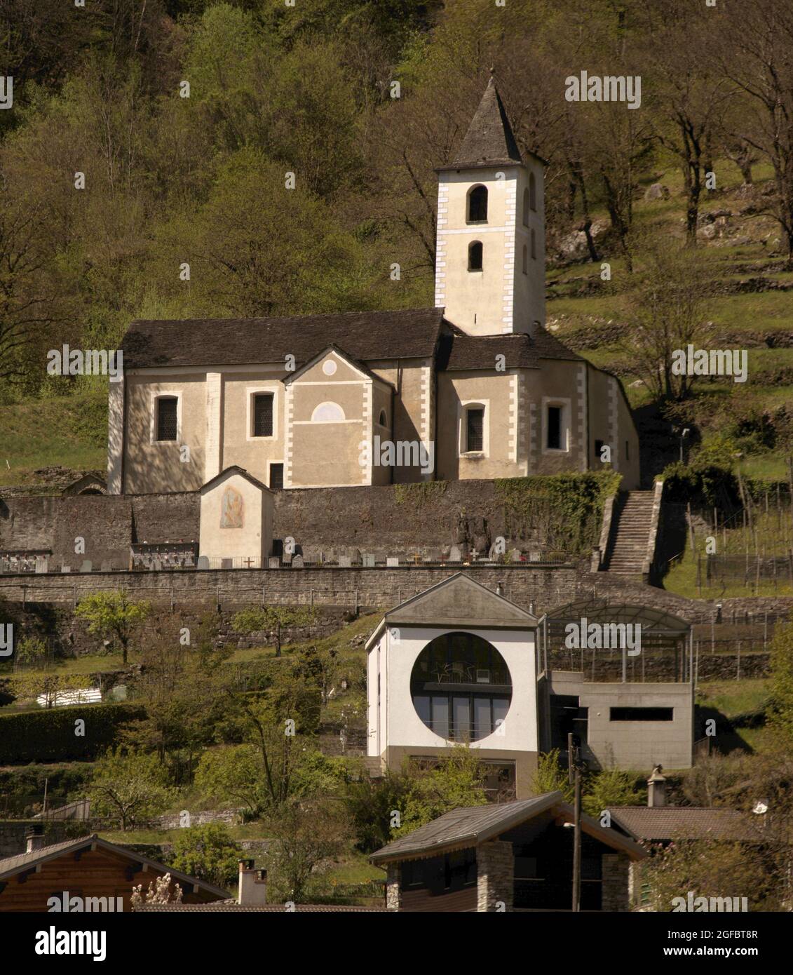Chapel in Swiss village in the Italian Grisons Stock Photo - Alamy