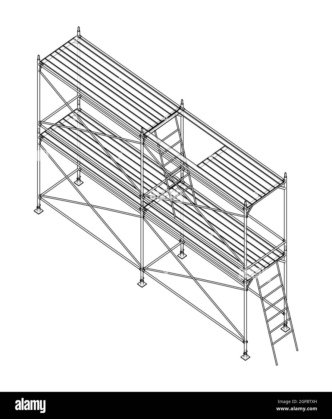 Prefabricated scaffolding. Orthography vector Stock Vector Image & Art ...