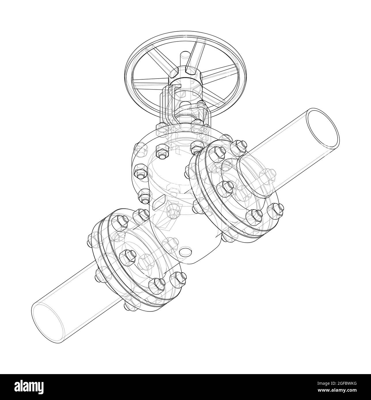 Industrial valve. Vector rendering of 3d Stock Vector Image & Art - Alamy