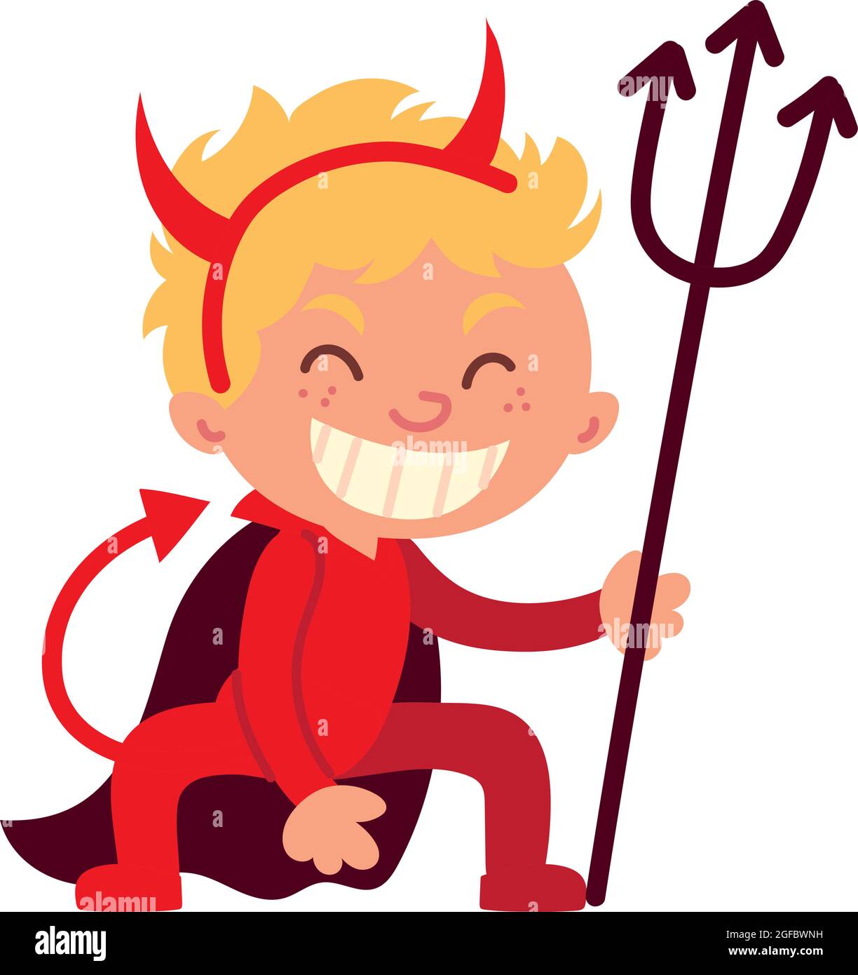 boy with devil costume Stock Vector Image & Art - Alamy
