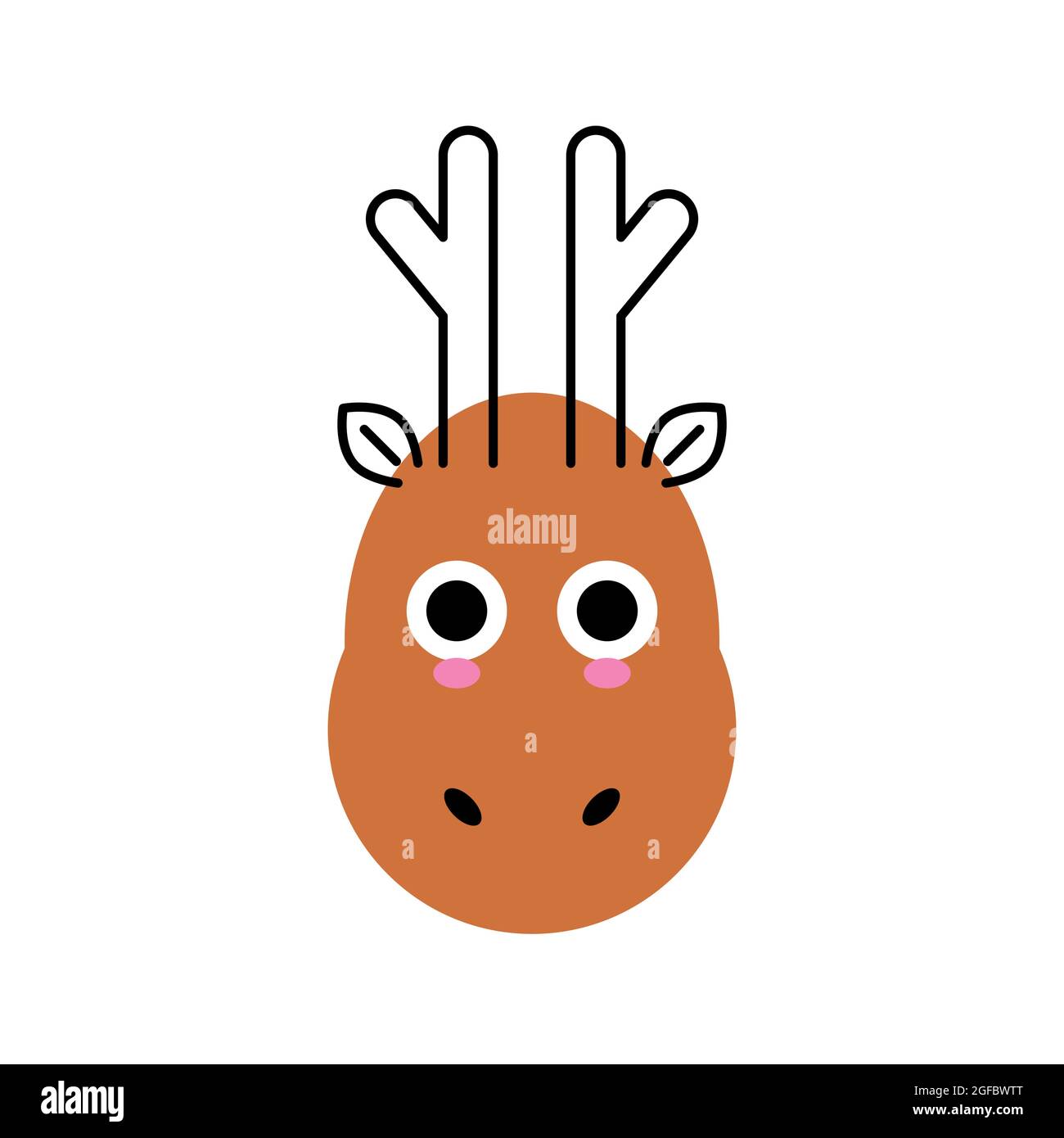 Deer face isolated on white. Cute deer animal Stock Vector Image & Art ...