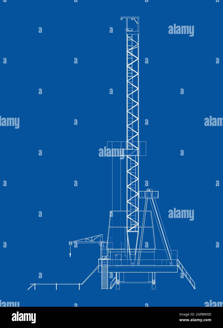 Oil rig. Orthography vector Stock Vector Image & Art - Alamy